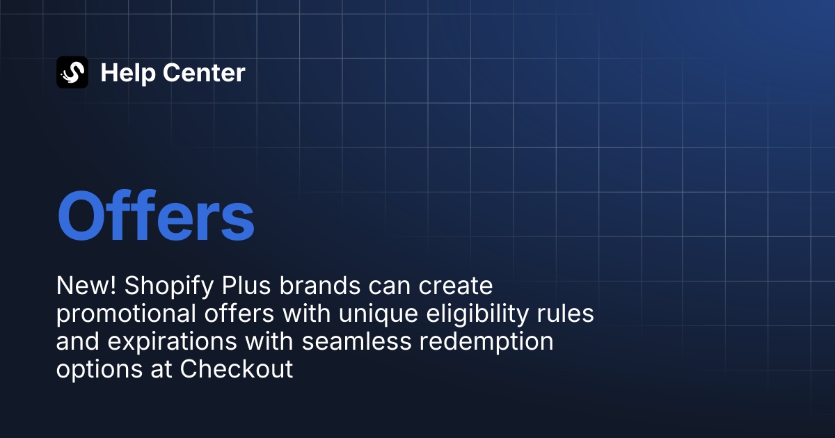 Offers | Help Center